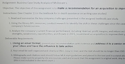 Solved Assignment: Business Case Study Analysis of | Chegg.com