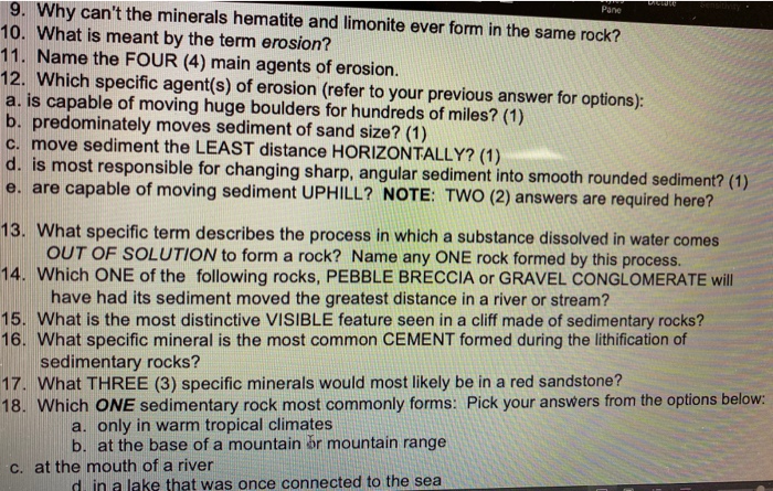 Solved F the below forms of weathering is F a. root wedging | Chegg.com