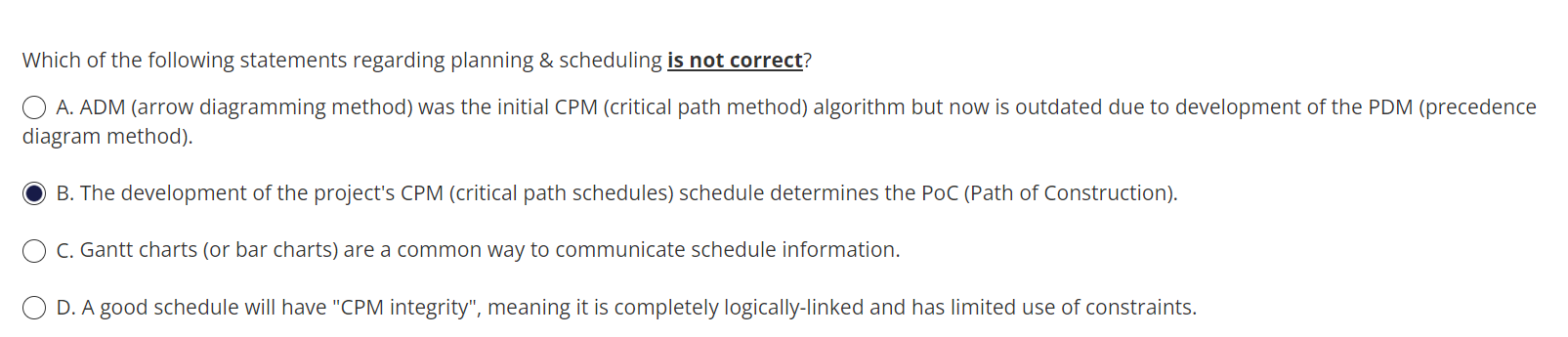 Solved Which of the following statements regarding planning | Chegg.com