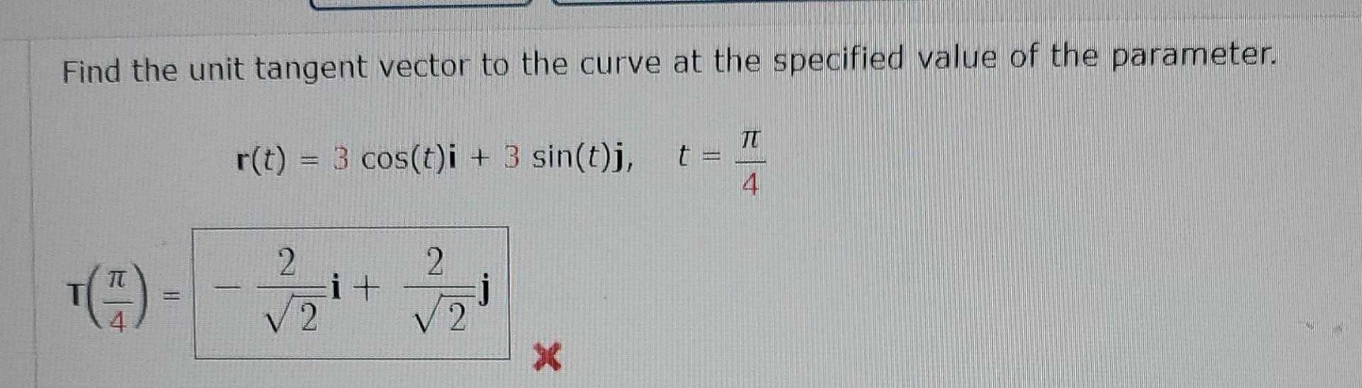 Solved Find the unit tangent vector to the curve at the | Chegg.com
