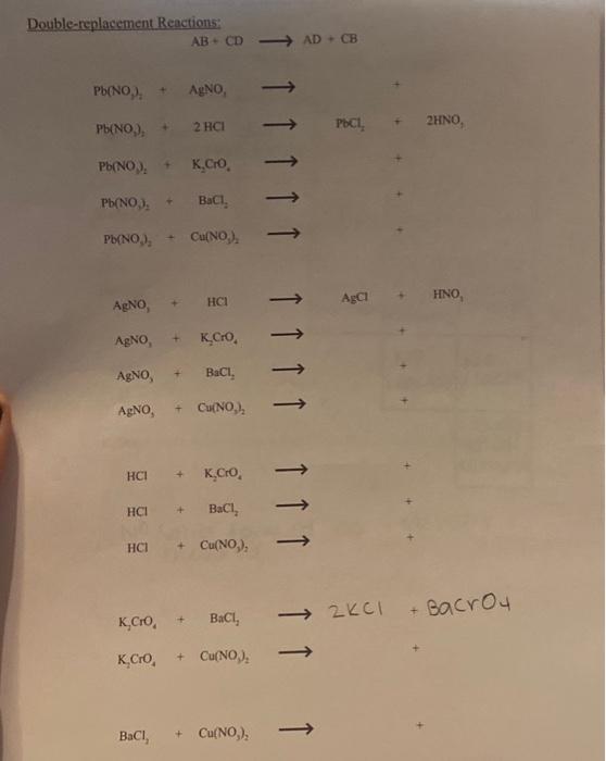 Solved Double-replacement Reactions: | Chegg.com