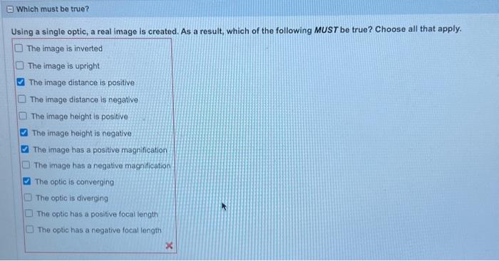 Solved Using a single optic, a real image is created. As a | Chegg.com