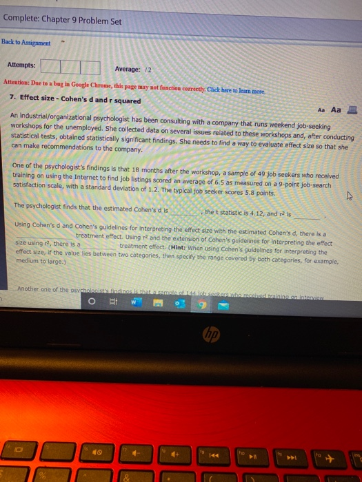 Solved complete: Chapter 9 Problem Set ck to Assignment | Chegg.com