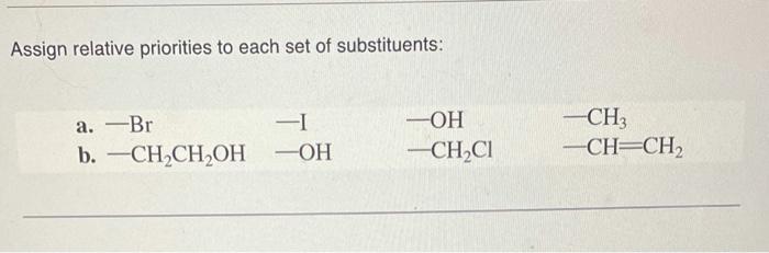 Solved Assign relative priorities to each set of | Chegg.com
