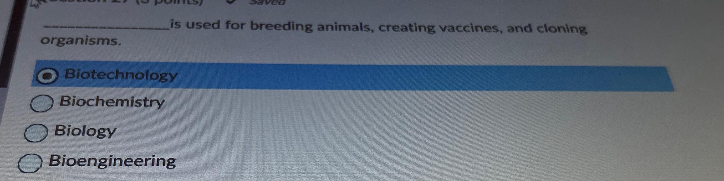 Solved organisms.5 ﻿used for breeding animals, creating | Chegg.com