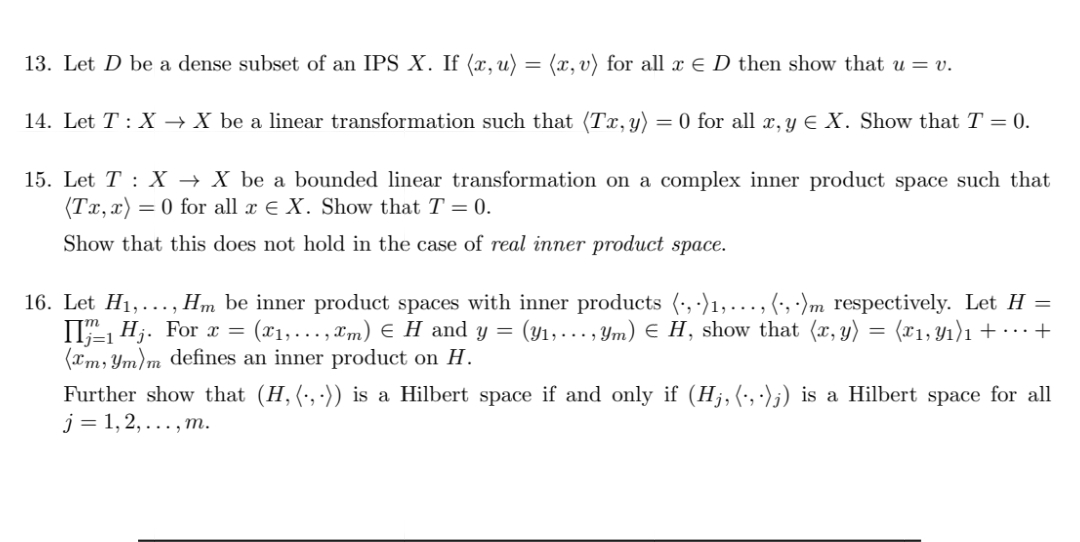 Solved Let D ﻿be a dense subset of an IPS x. ﻿If | Chegg.com