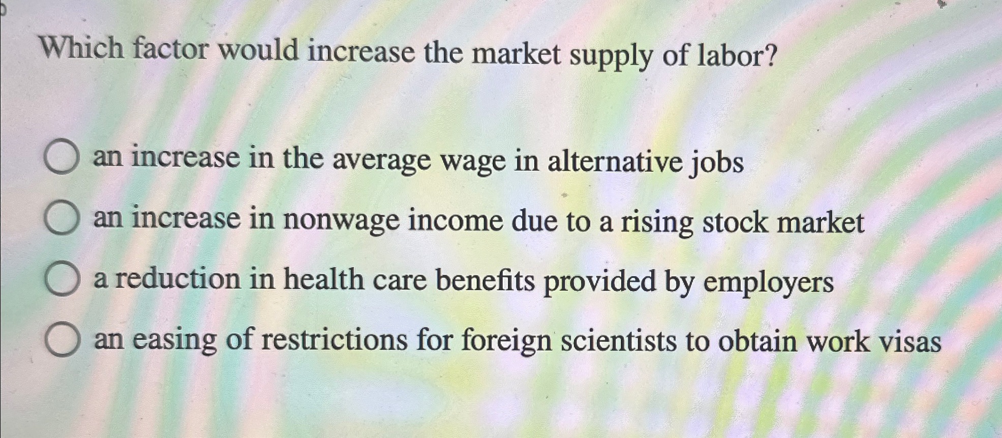 Solved Which factor would increase the market supply of | Chegg.com