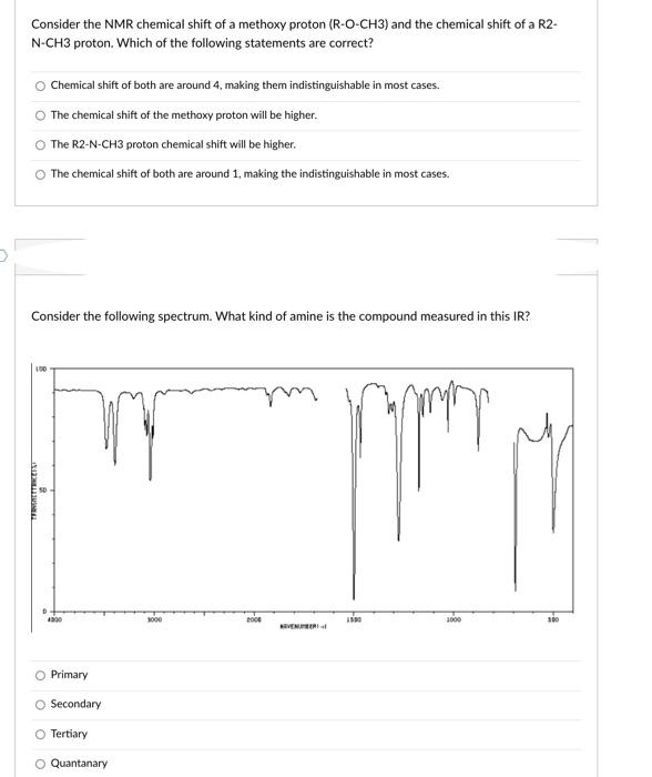 Solved Consider the NMR chemical shift of a methoxy proton | Chegg.com