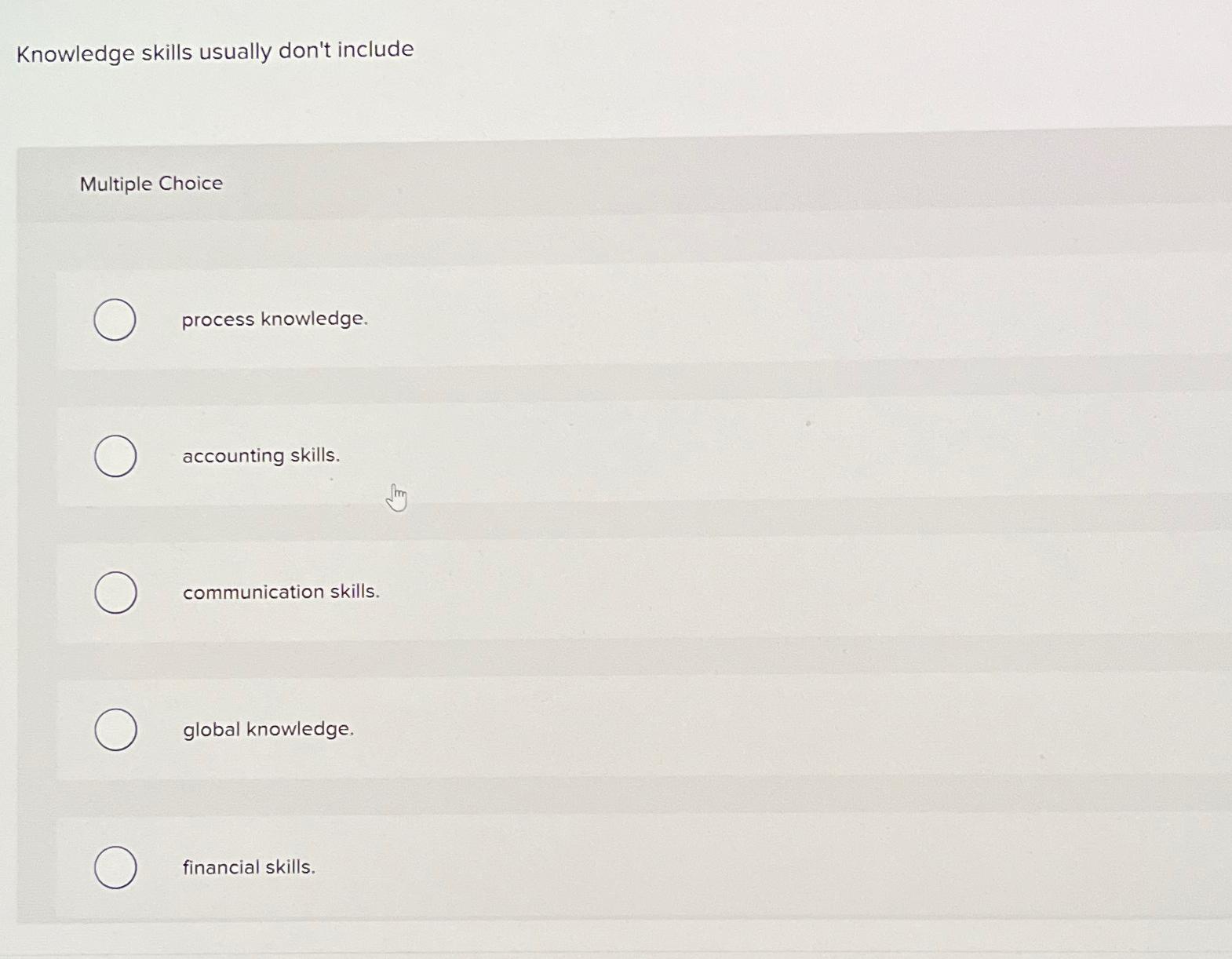 Solved Knowledge skills usually don't includeMultiple | Chegg.com