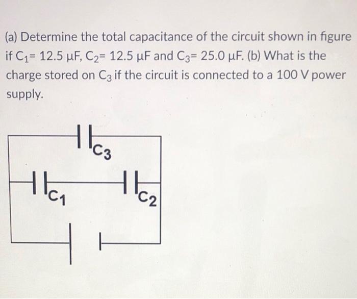Solved (a) Determine the total capacitance of the circuit | Chegg.com