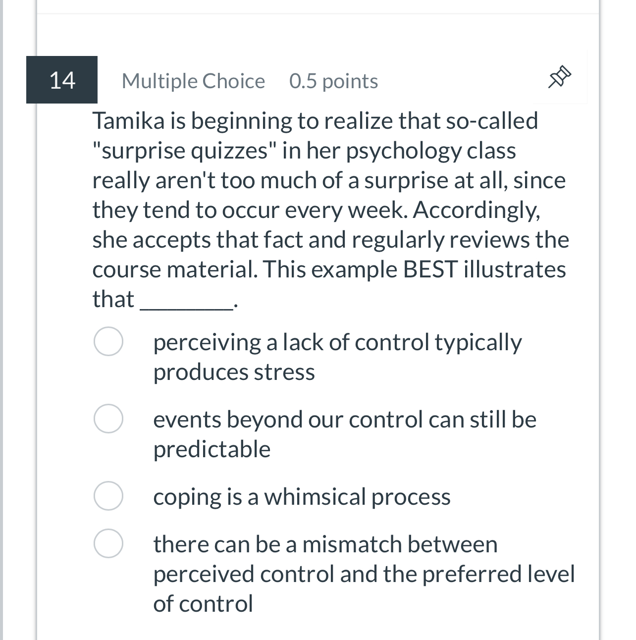 Solved 14Multiple Choice 0.5 ﻿pointsTamika is beginning to | Chegg.com