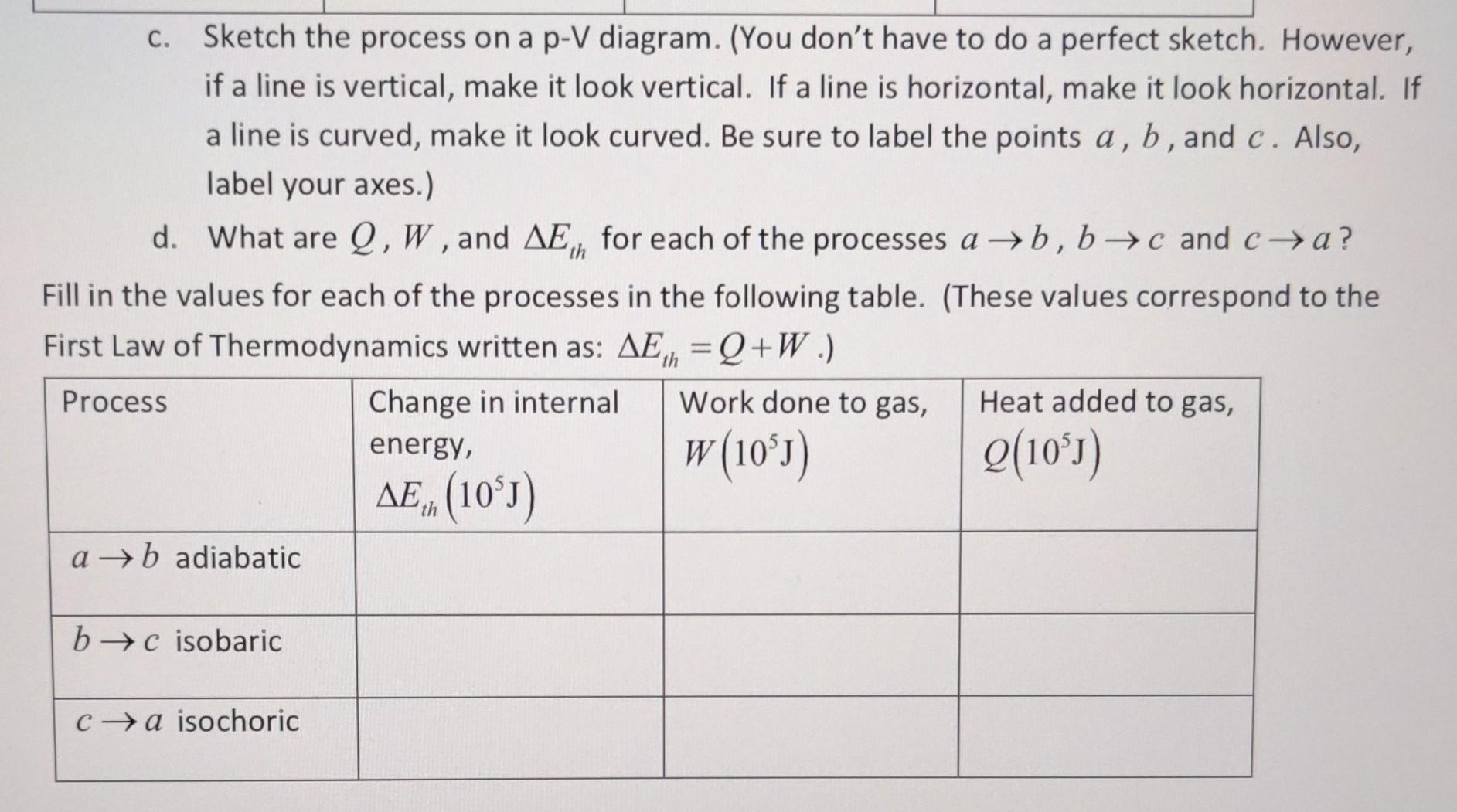 Solved 3. (35 points) An ideal monatomic gas goes through | Chegg.com