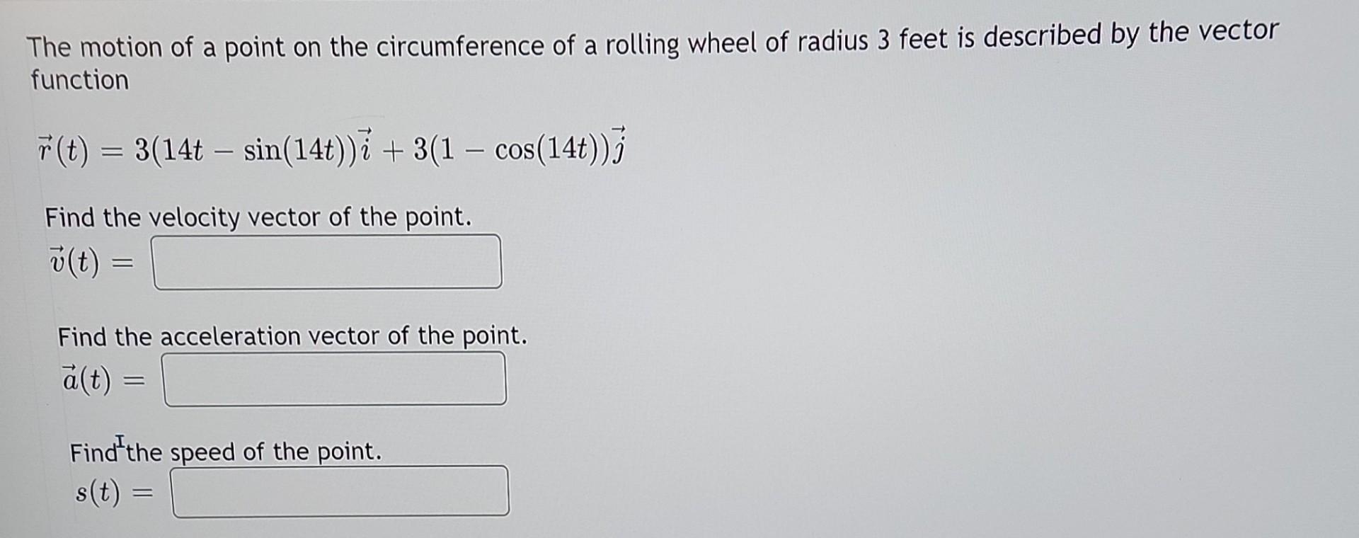 Solved The motion of a point on the circumference of a | Chegg.com