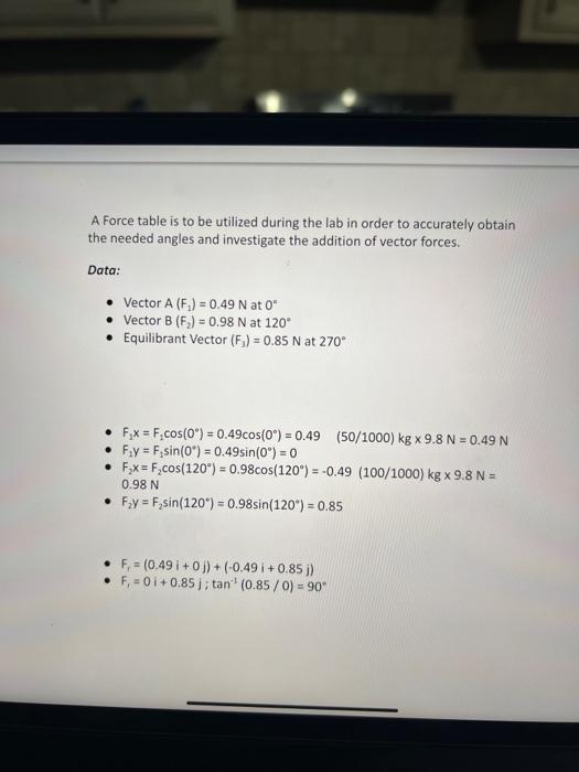 Purpose: To study the addition of vectors using a | Chegg.com