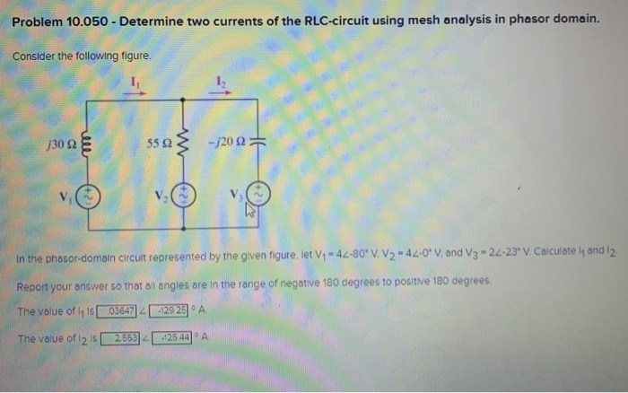 Solved Problem 10.050 - Determine two currents of the | Chegg.com