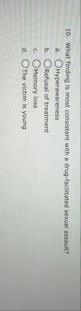 Solved What finding is most consistent with a | Chegg.com