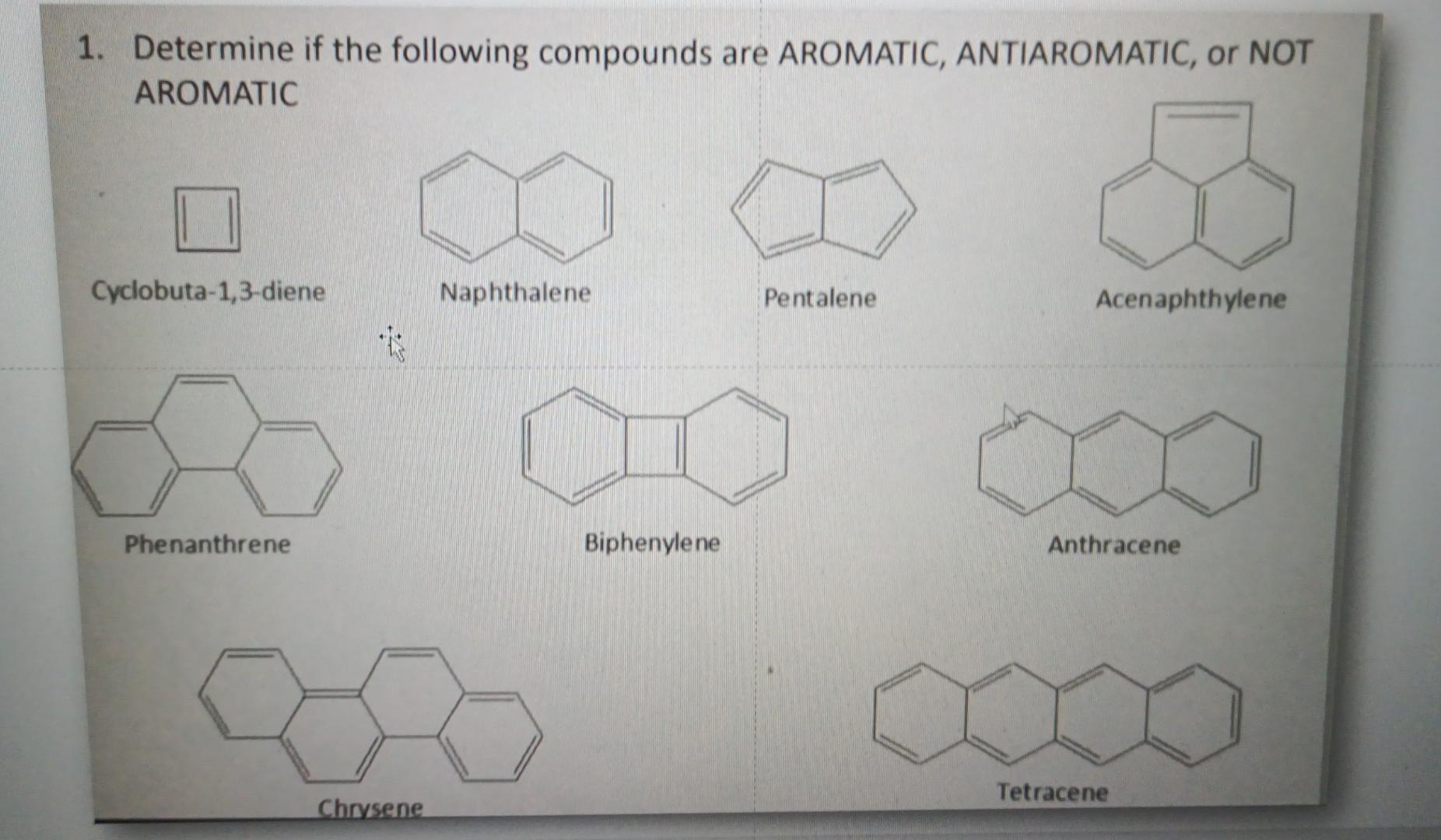 Solved Determine if the following compounds are aromatic | Chegg.com