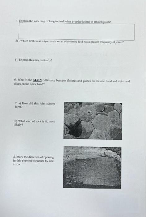 Solved 1. List the three mechanism for joint widening. 2. a) | Chegg.com