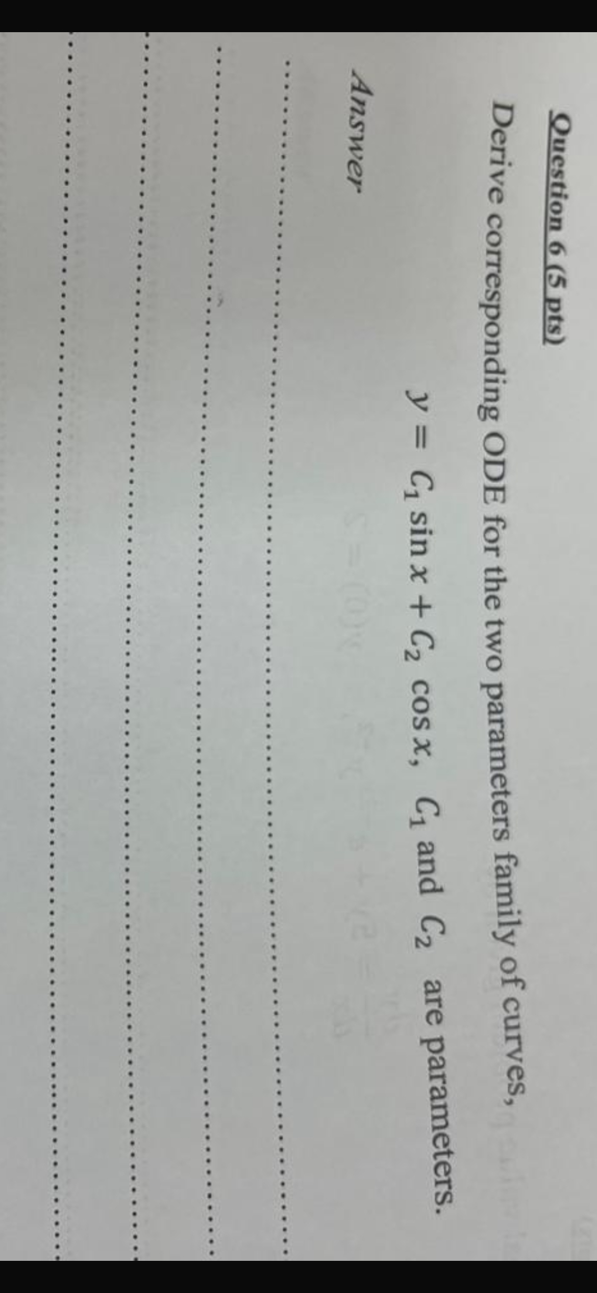 Solved Derive corresponding ODE for the two parameters | Chegg.com