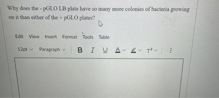 Solved Why does the - PGLO LB plate have so many more | Chegg.com