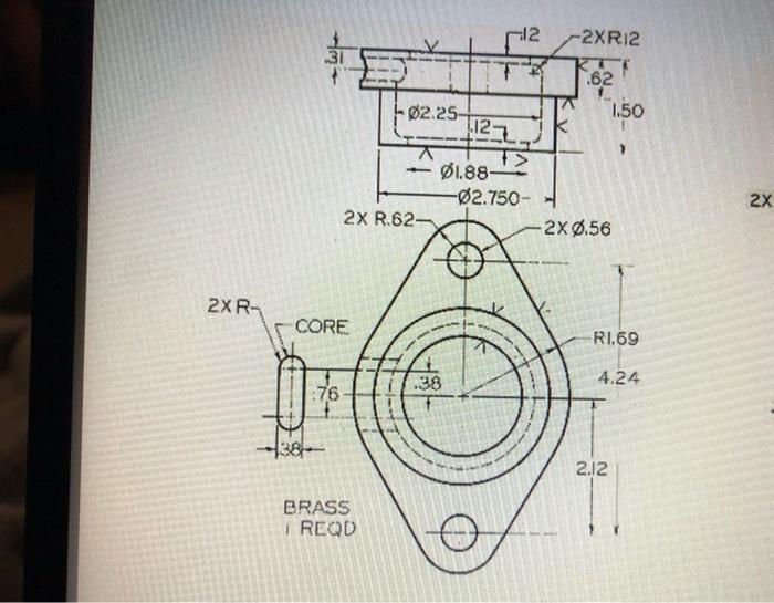 Solved draw top and front view and replace the side view | Chegg.com