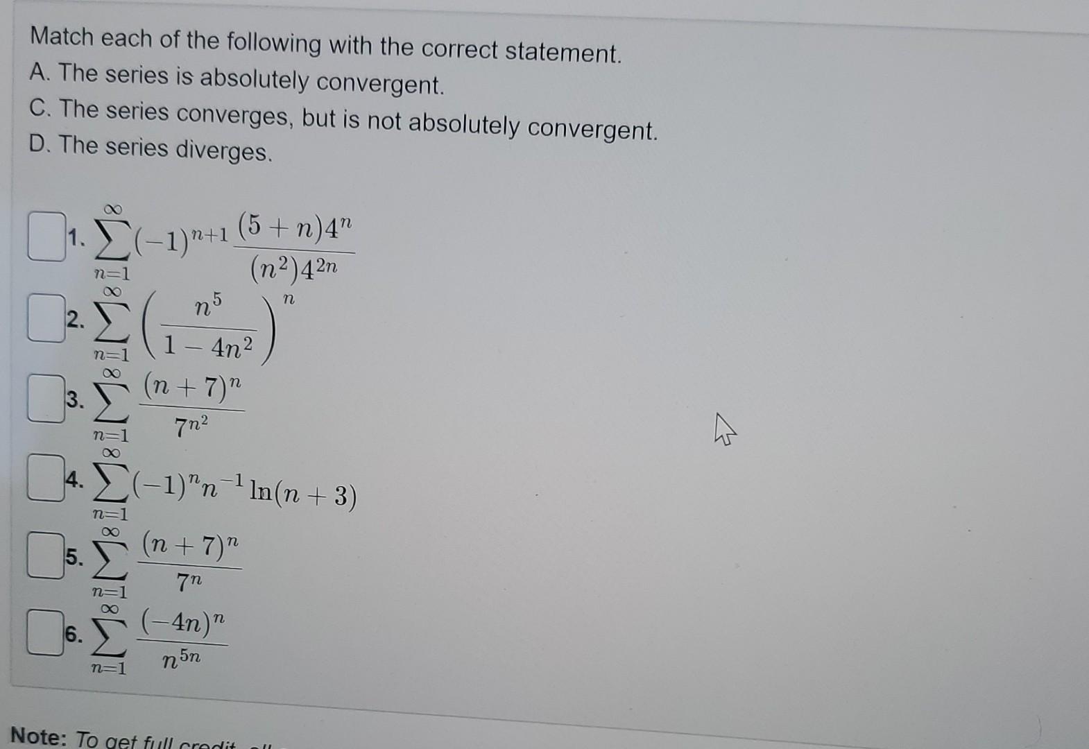 Solved Match each of the following with the correct | Chegg.com