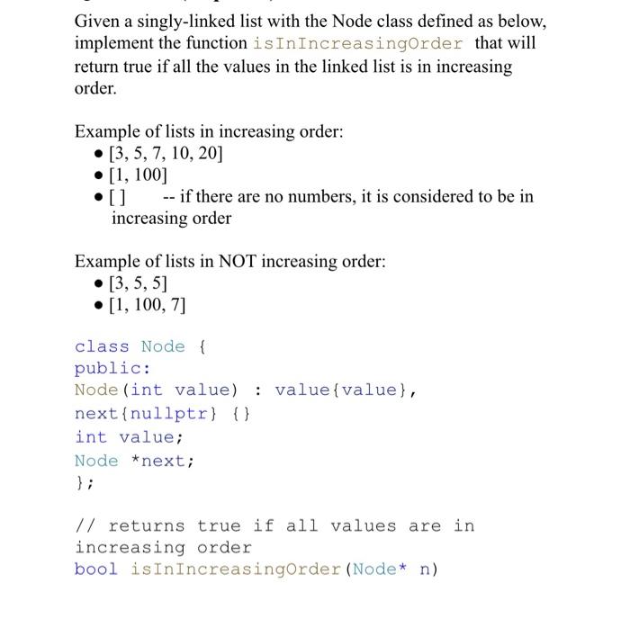 Solved Given a singly-linked list with the Node class | Chegg.com
