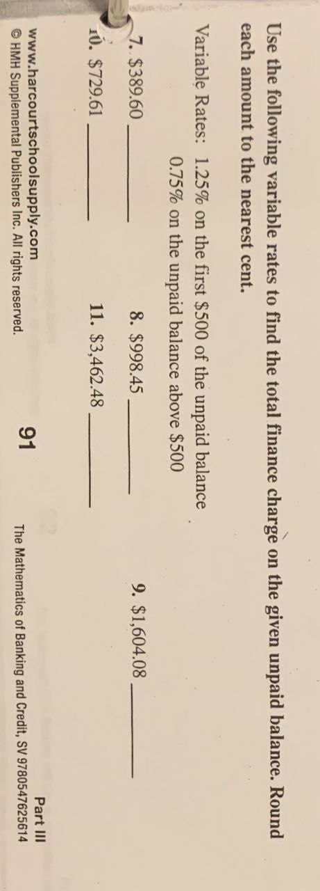 Solved Use the following variable rates to find the total | Chegg.com