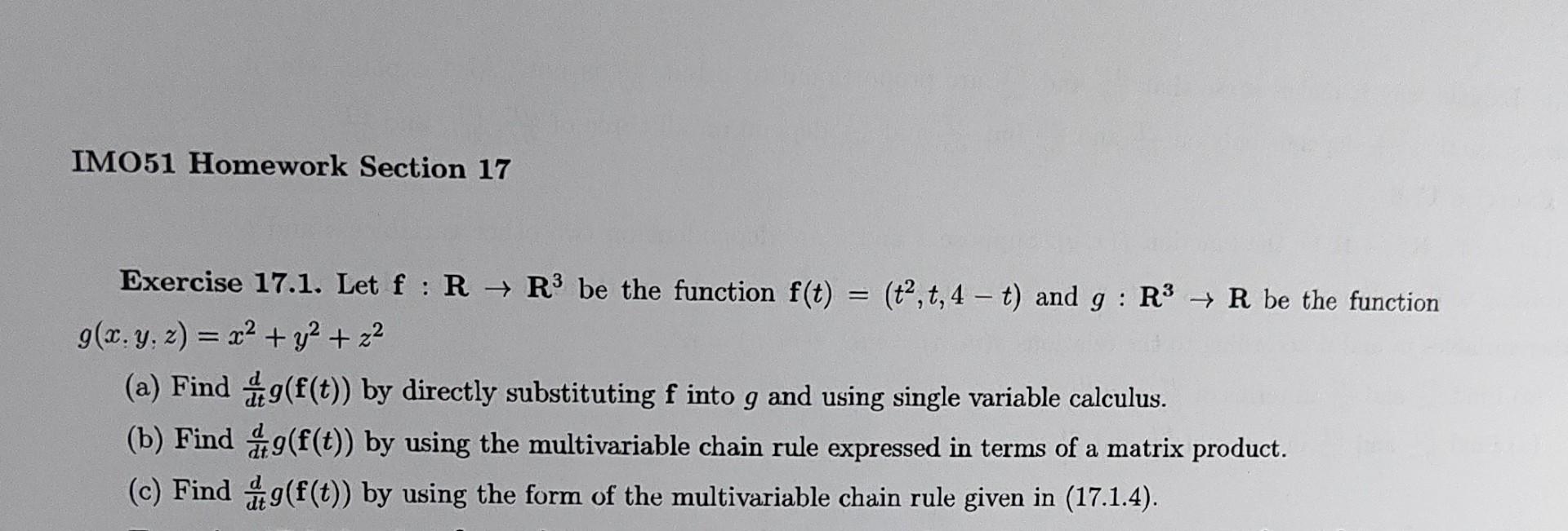 Solved Exercise 17.1. Let f:R→R3 be the function | Chegg.com