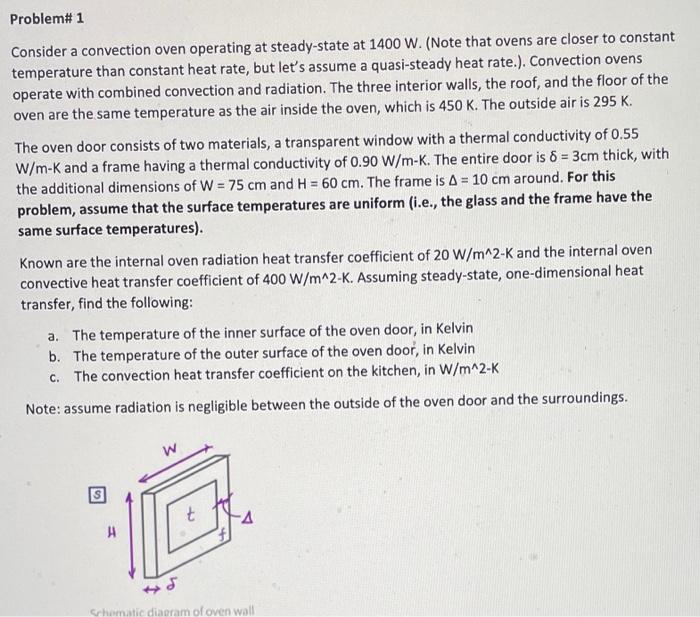 Solved Consider a convection oven operating at steady-state | Chegg.com