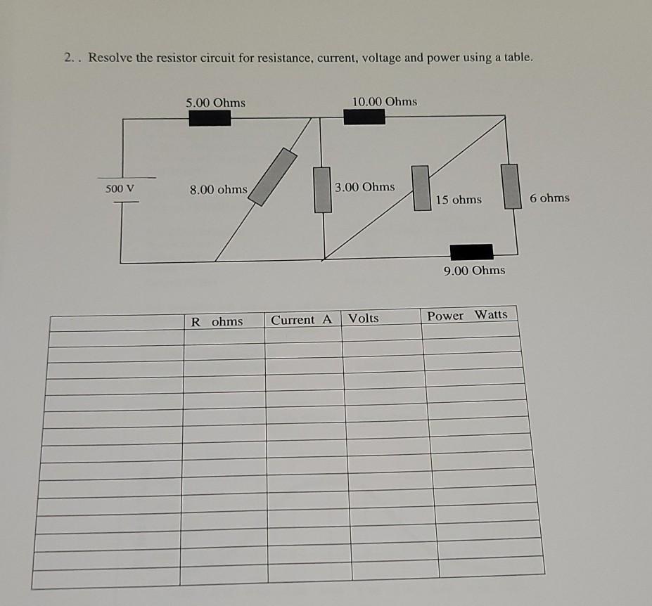 Solved 2.. Resolve the resistor circuit for resistance, | Chegg.com