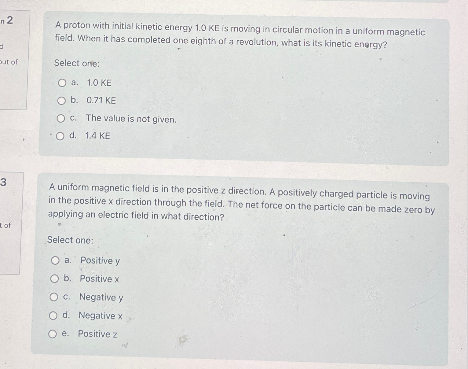Solved A proton with initial kinetic energy 1.0KE ﻿is moving | Chegg.com