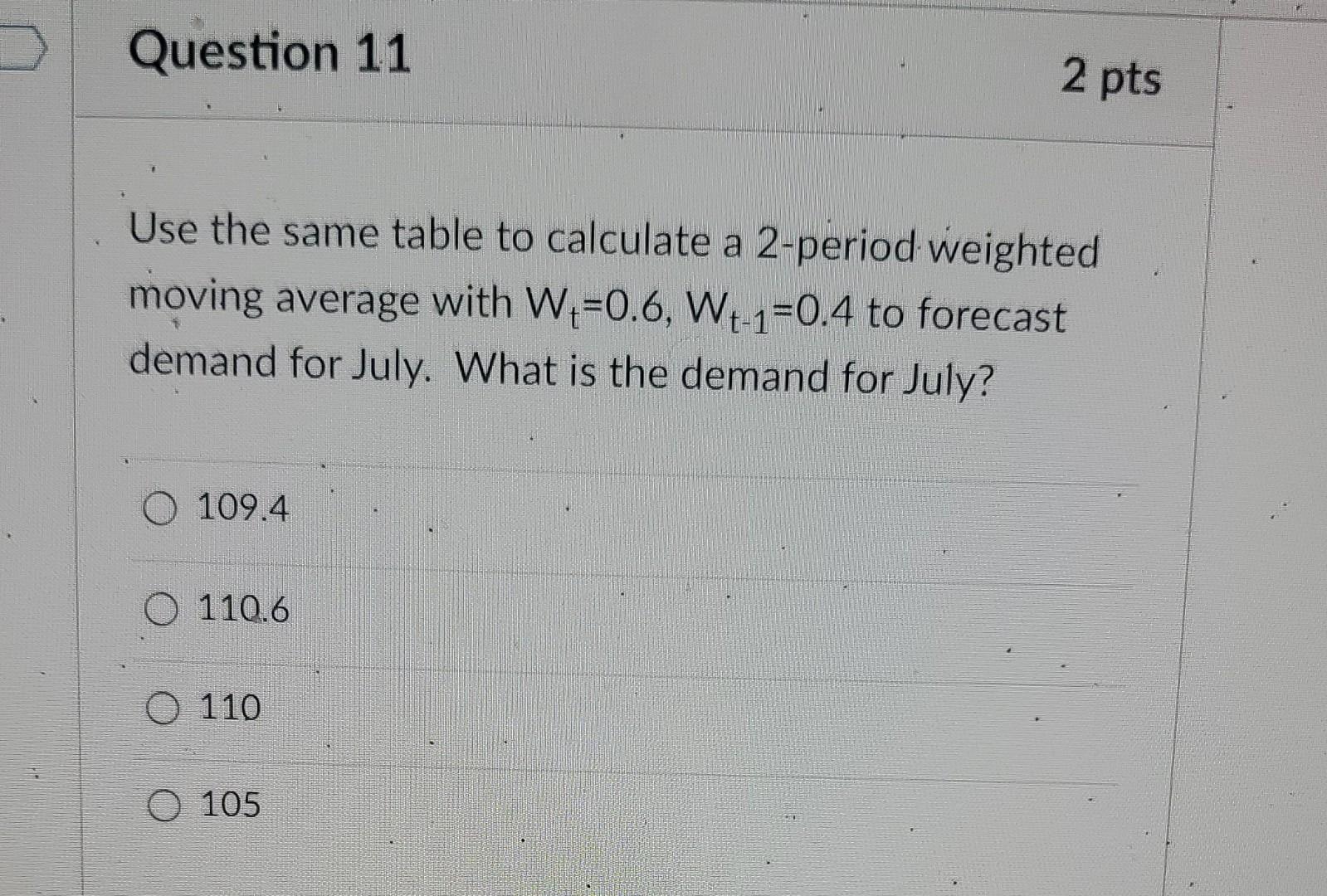 Solved Use the same table to calculate a 2-period weighted | Chegg.com