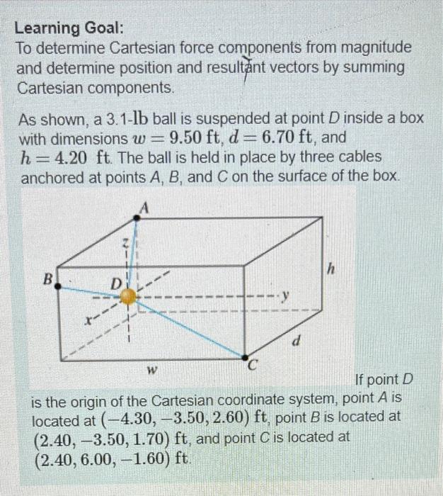 Solved Learning Goal: To determine Cartesian force | Chegg.com