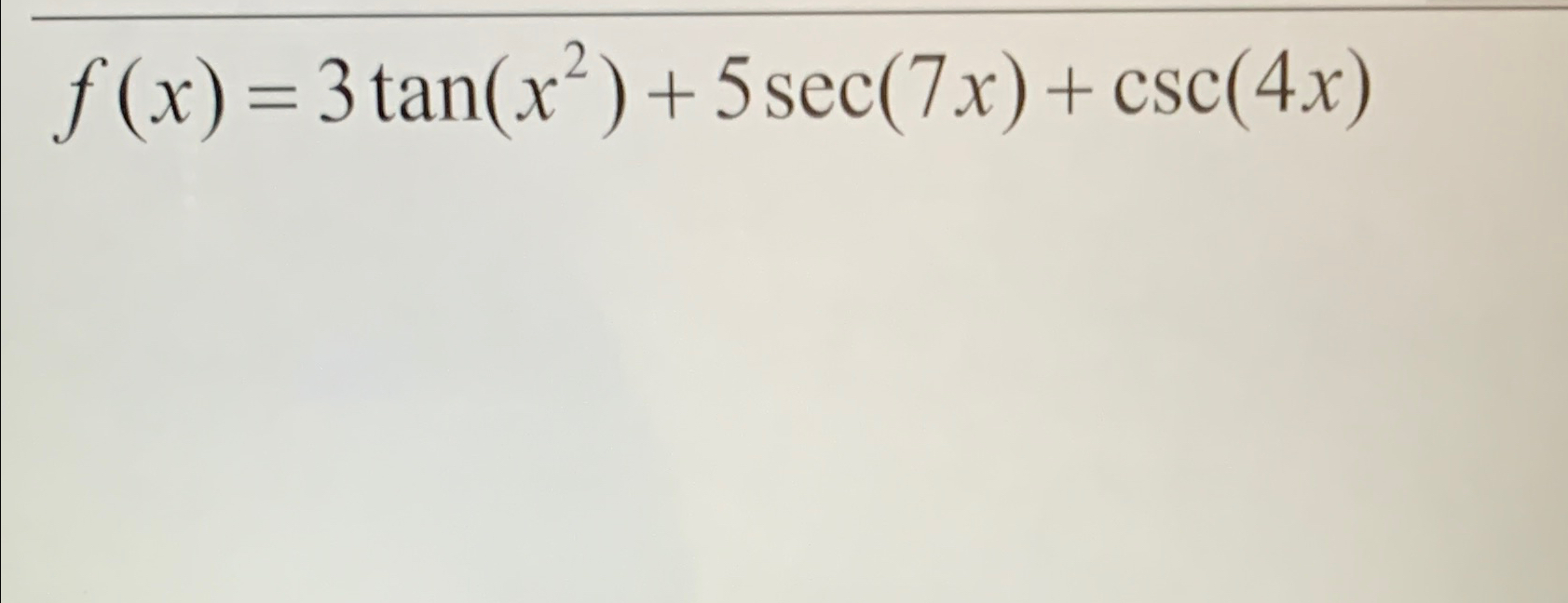 Solved Find the derivative of the following: | Chegg.com