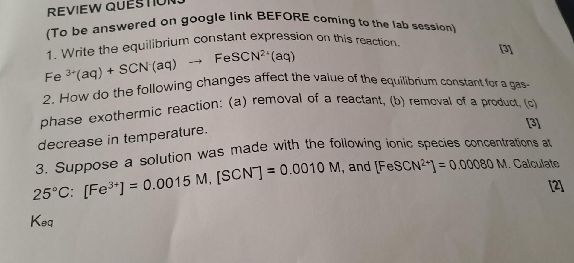 Solved (To be answered on google link BEFORE coming to the | Chegg.com