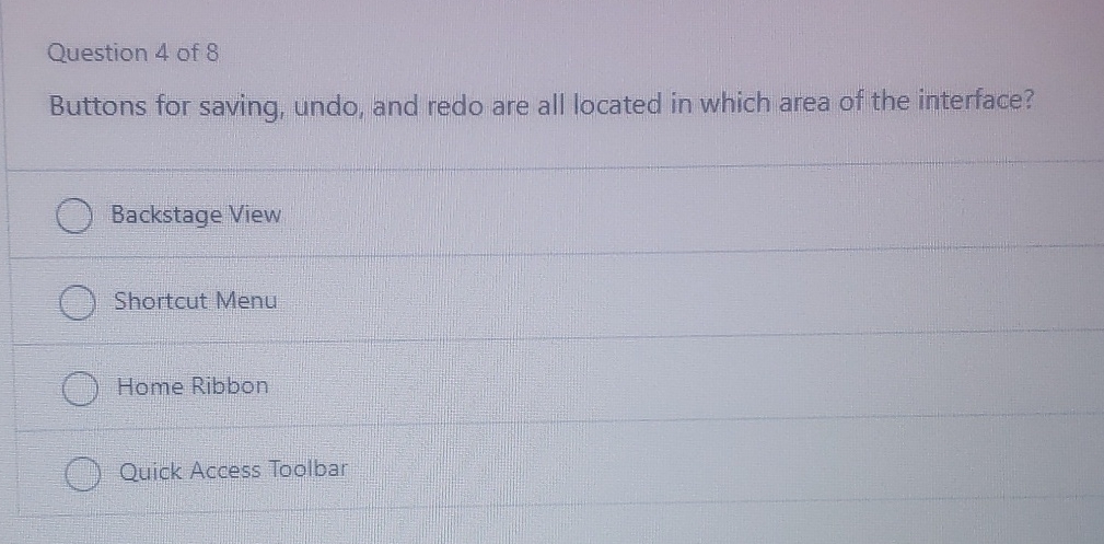 Solved Question 4 ﻿of 8Buttons for saving, undo, and redo | Chegg.com