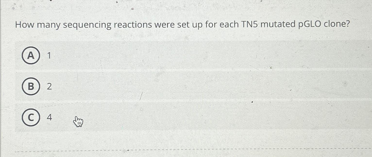 Solved How many sequencing reactions were set up for each | Chegg.com