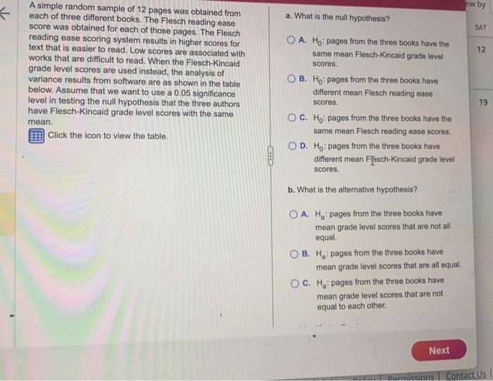 Solved A simple random sample of 12 pages was obtained from | Chegg.com