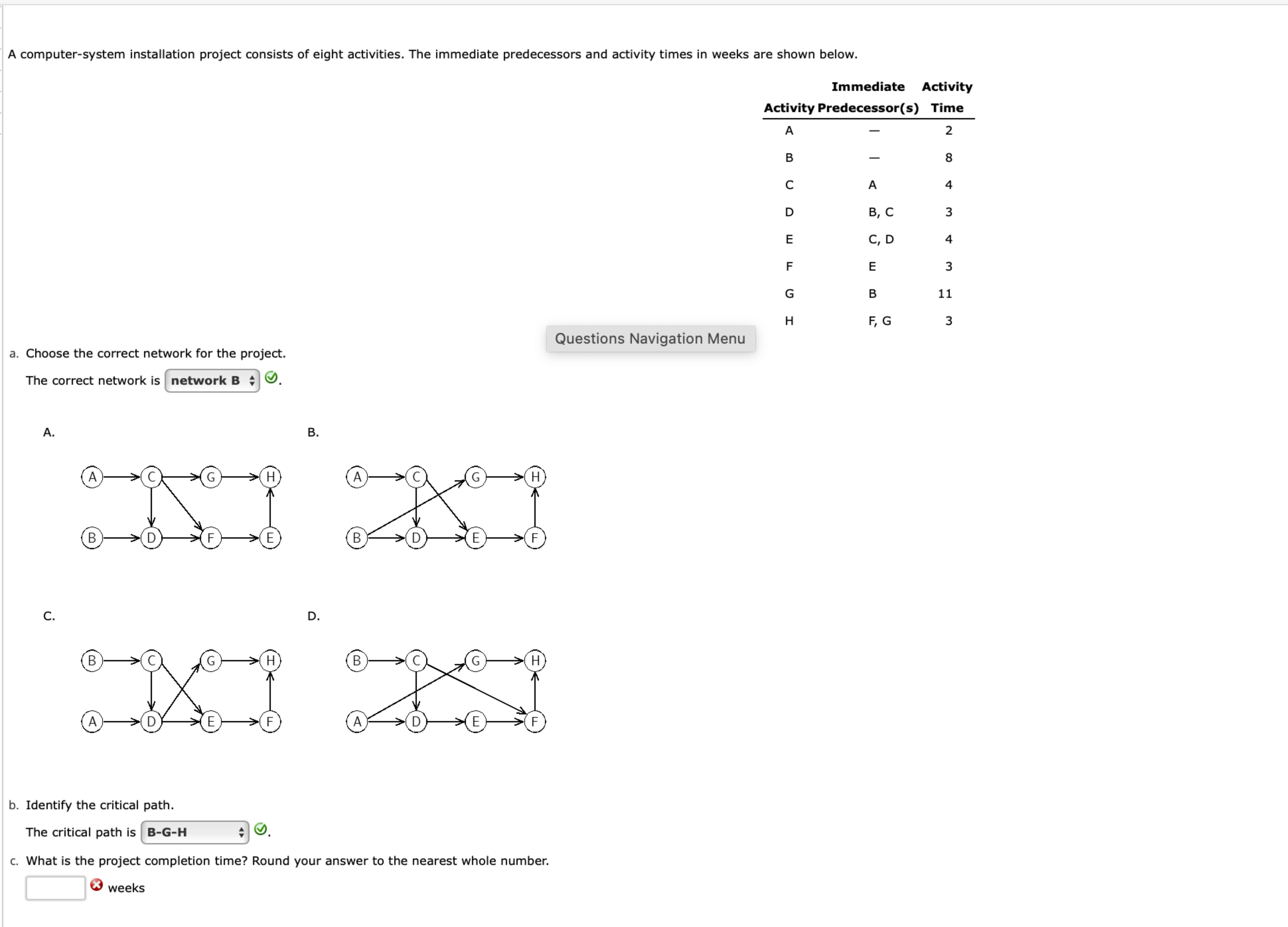 Solved A computer-system installation project consists of | Chegg.com