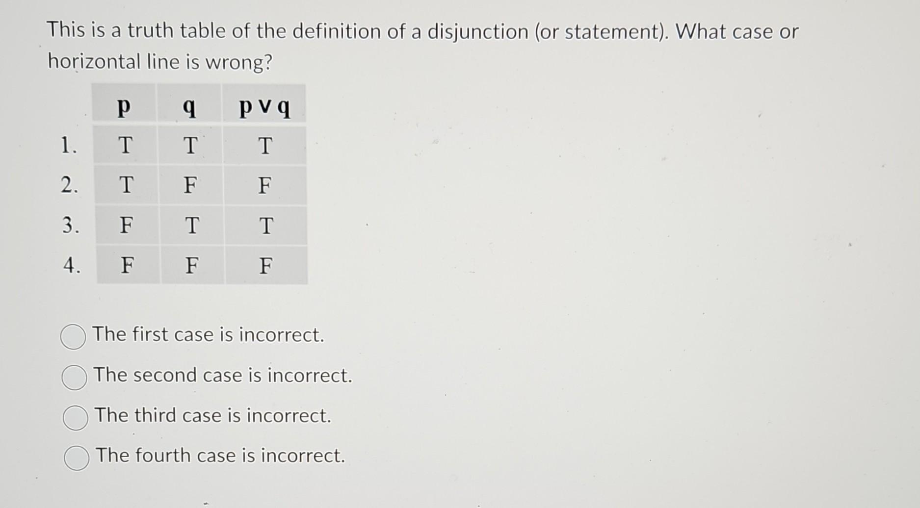 Solved This is a truth table of the definition of a | Chegg.com