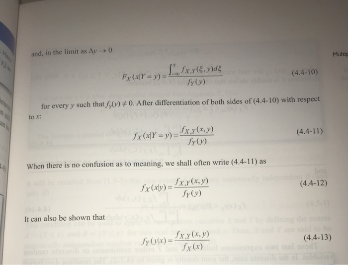 Solved 4.4-1. Find the conditional density functions foxly), | Chegg.com