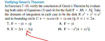 Solved Verifying Green's TheoremIn Exercises 7-10, ﻿verify | Chegg.com
