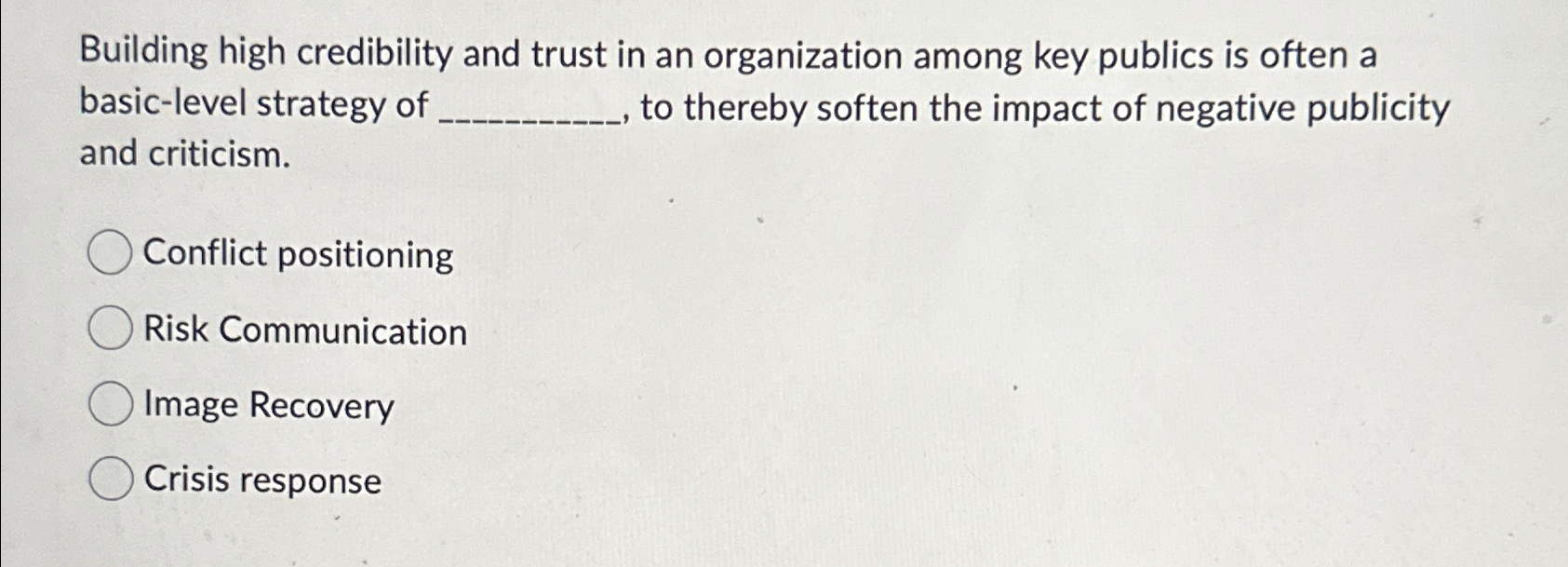 Solved Building high credibility and trust in an | Chegg.com