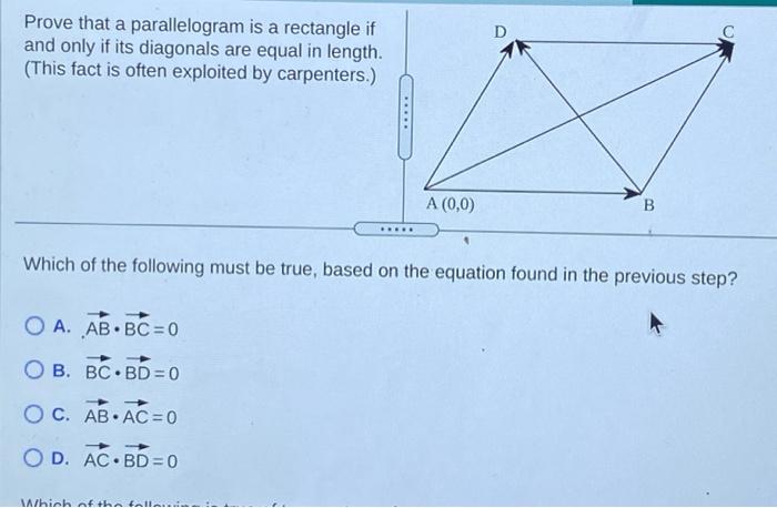 Solved Prove that a parallelogram is a rectangle if and only | Chegg.com