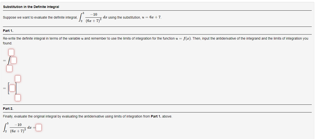 Solved Substitution in the Definite IntegralSuppose we want | Chegg.com