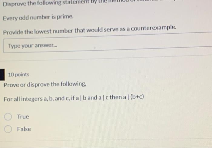 Solved Every odd number is prime. Provide the lowest number | Chegg.com