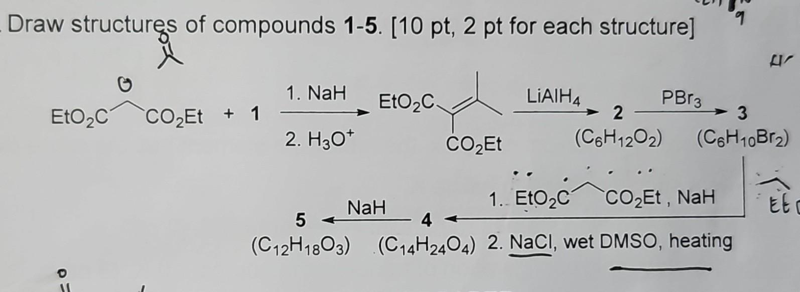 Draw structures of compounds 1-5. | Chegg.com