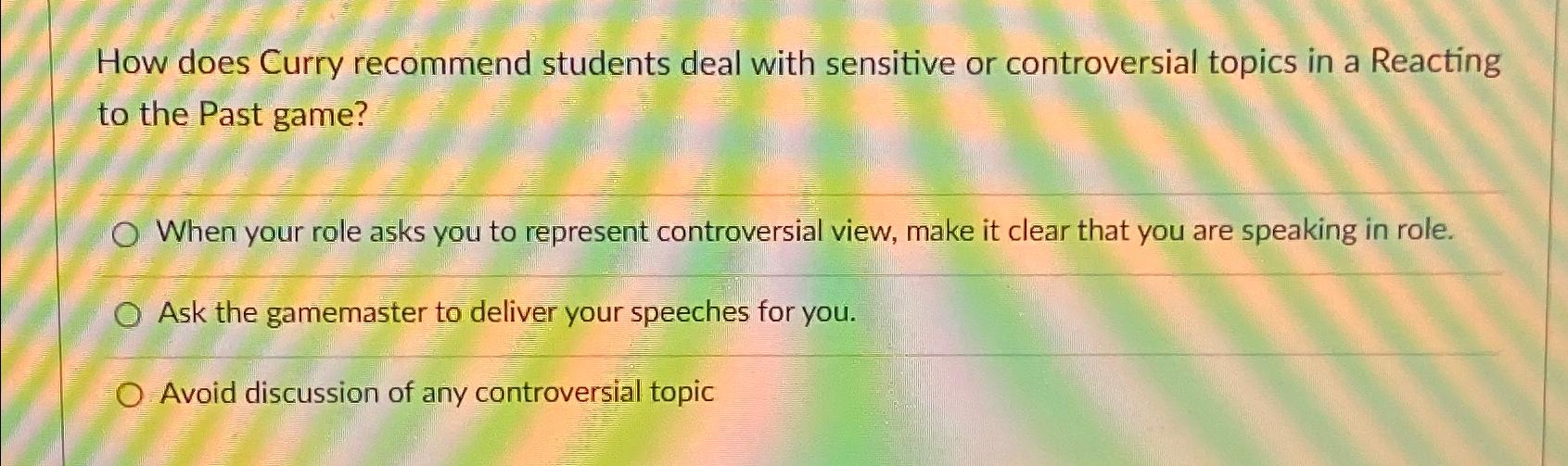 Solved How does Curry recommend students deal with sensitive | Chegg.com
