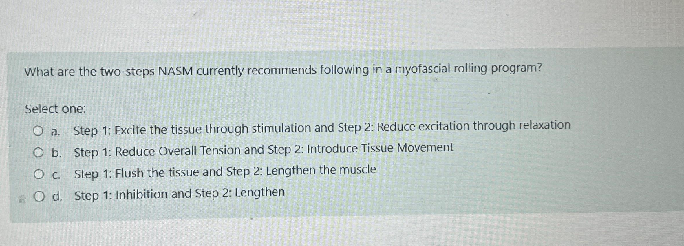 What are the two-steps NASM currently recommends | Chegg.com